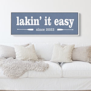 Lake House Sign | Lakin It Easy | Rustic Lake Wall Decor for Entry or ...