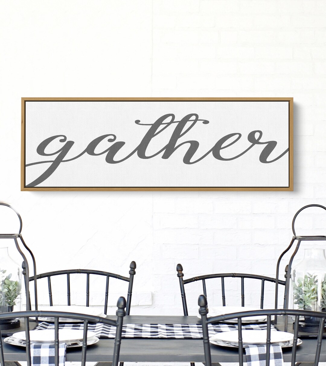 Large Gather Sign, Modern Farmhouse for Dining Room or Kitchen - Etsy