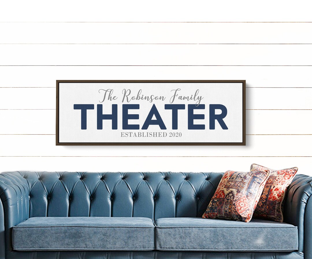 Personalized Theater Room Sign | Theater Decor With Last Name and ...