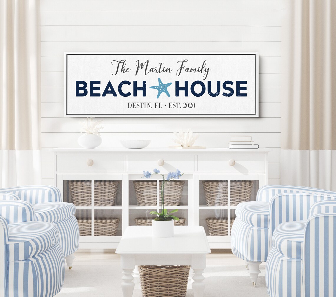Personalized Beach House Sign Beach House Wall Decor Beach - Etsy