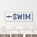 Large Swim Direction Sign With Arrow Pool House Decor - Etsy