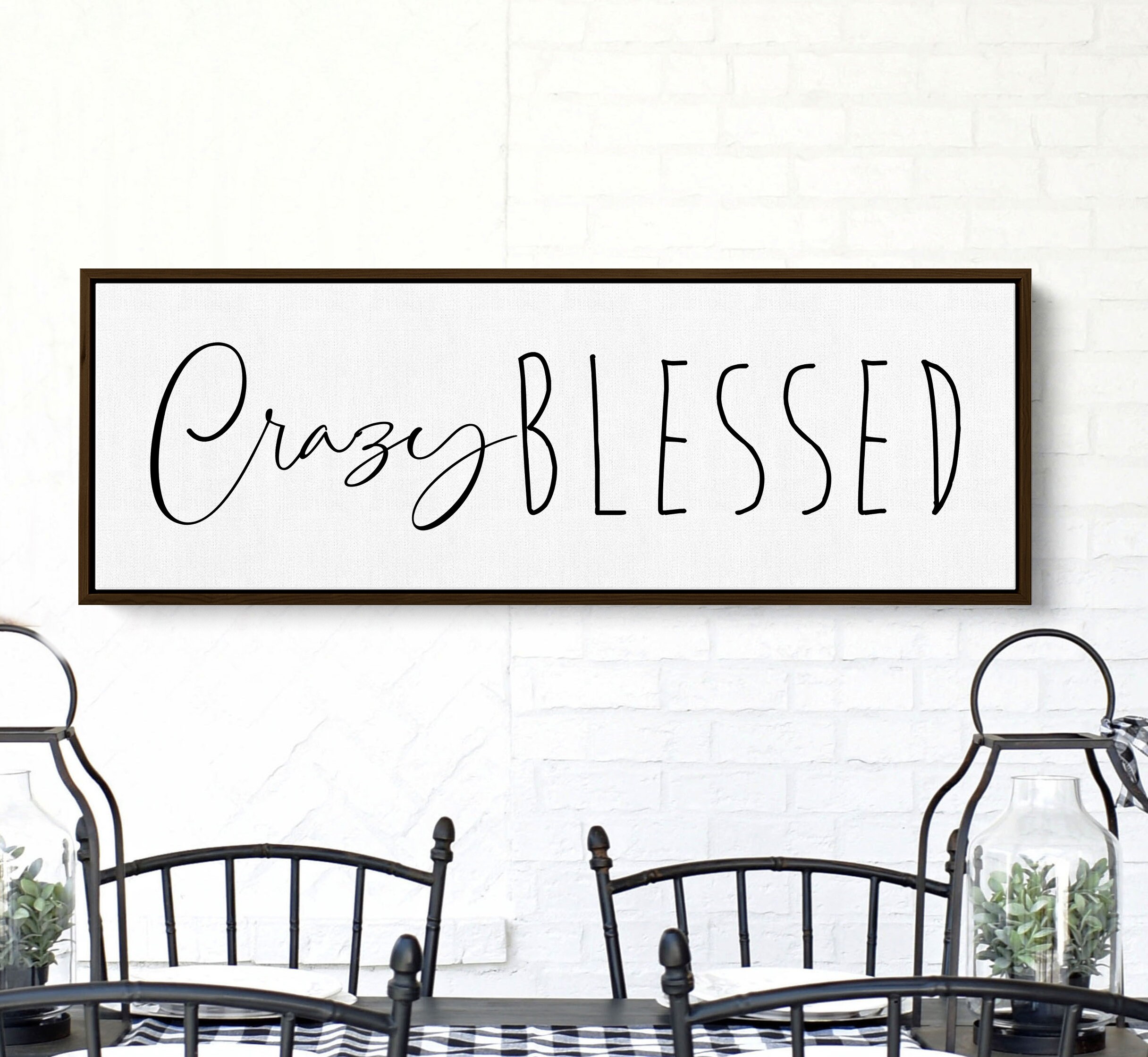 Crazy Blessed Large Modern Farmhouse Sign | Etsy
