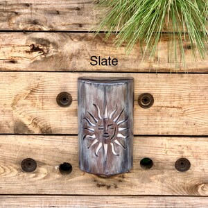 Sun Face and Steps / Handmade Ceramic Southwestern Wall Sconce / Custom ...
