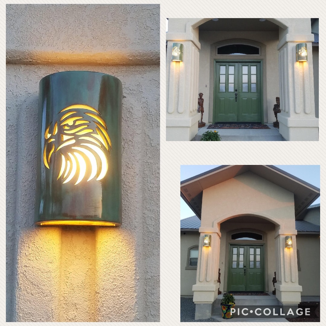 Eagle Head Ceramic Wall Sconce Exterior Wall Light Curb Appeal Outside ...