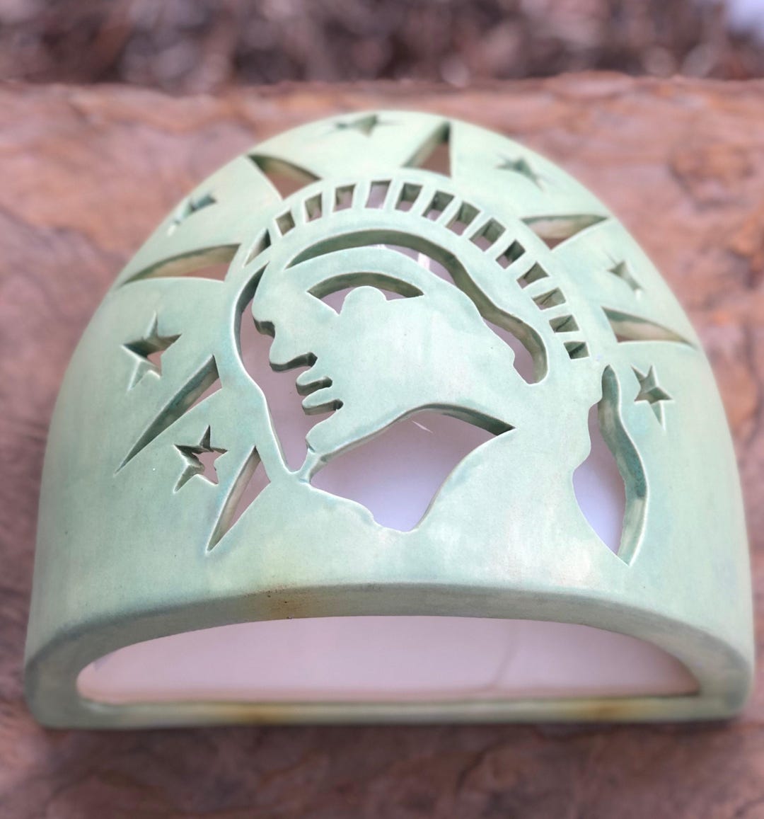 Ceramic Statue of Liberty Wall Light: Custom Outdoor Sconce - Etsy