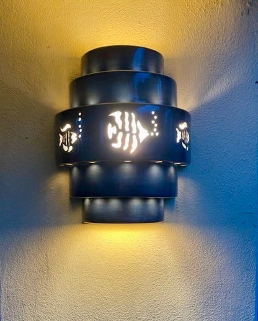 Fish Swimming Outdoor Wall Sconces for Exterior Lighting, Nautical ...