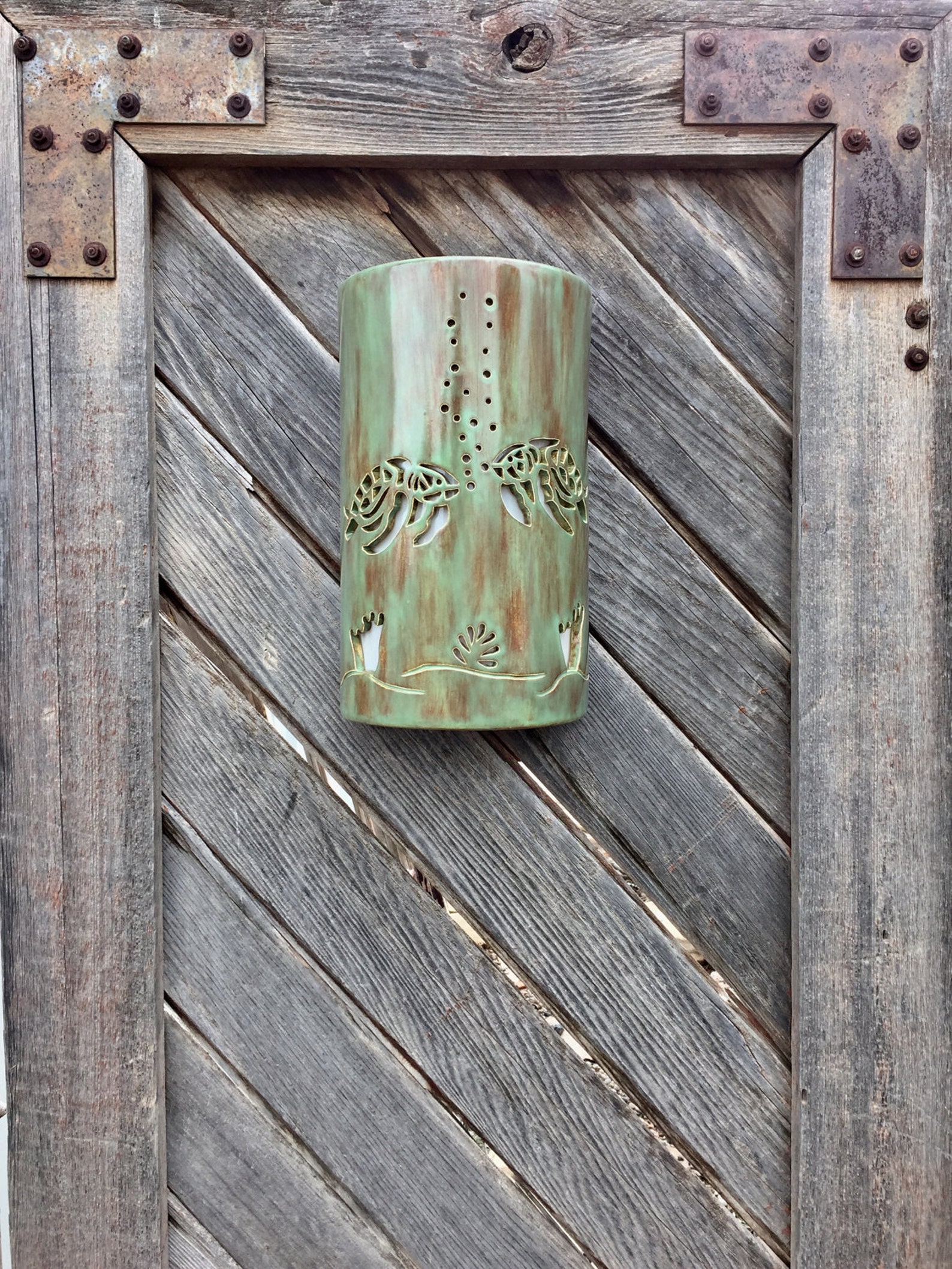 Sea Turtles Kissing Outdoor Wall Sconce Exterior Nautical Lighting ...