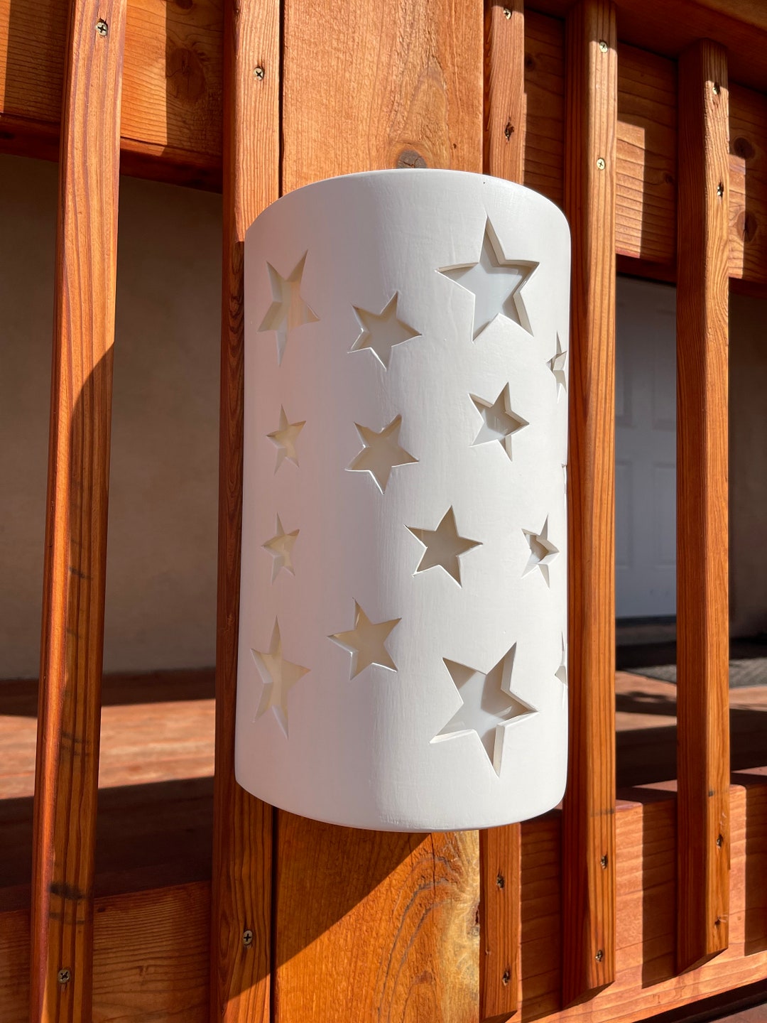 Celestial Stars Outdoor Wall Sconce, Ceramic Wall Lights, Exterior ...