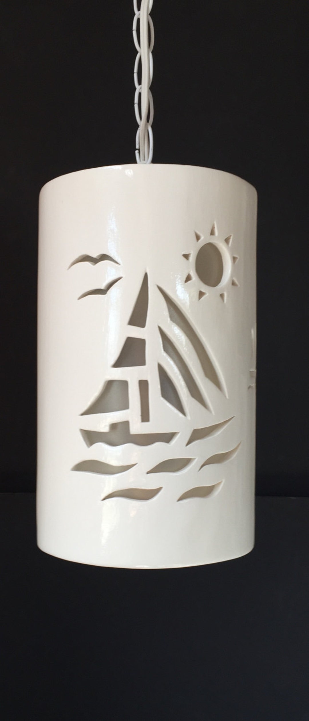 Sail Boat Pendant Light Ceramic Lighting Nautical Lights - Etsy