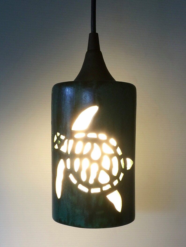 Sea Turtle Hanging Pendant Lights Ceramic Lighting - Etsy
