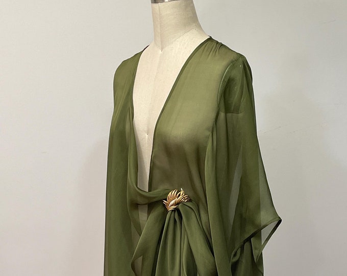 Olimpias Sophisticated Flowy Silk Chiffon Jacket, Kimono. Shawl, Wrap ...