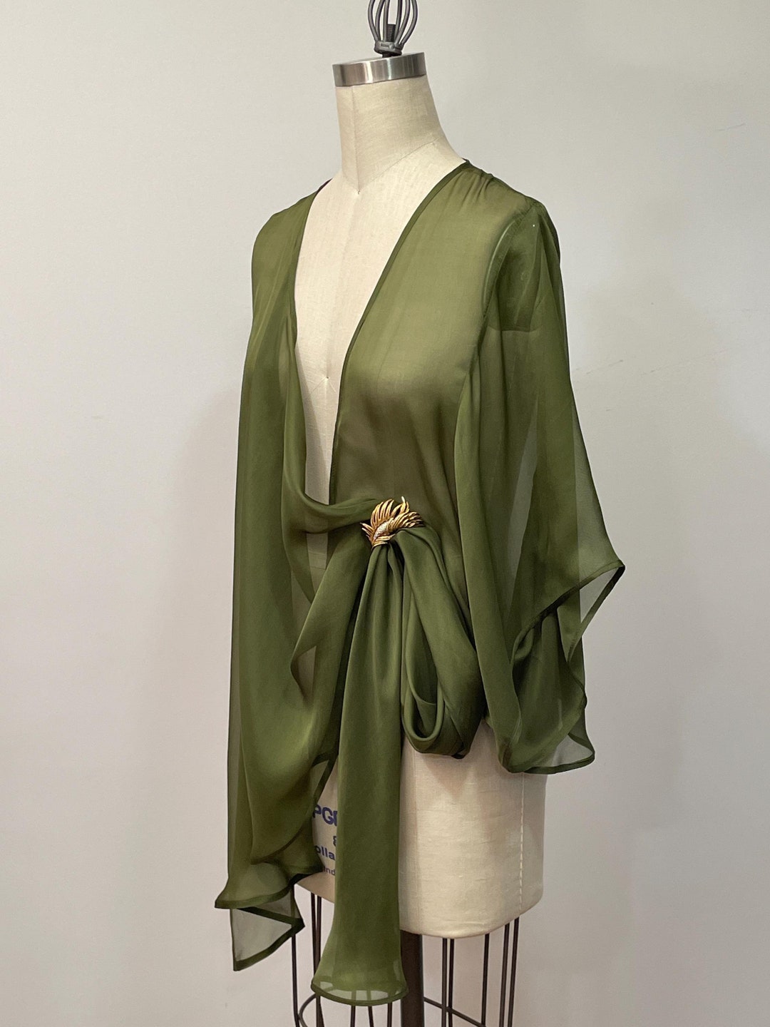 Olimpias Sophisticated Flowy Silk Chiffon Jacket, Kimono. Shawl, Wrap ...