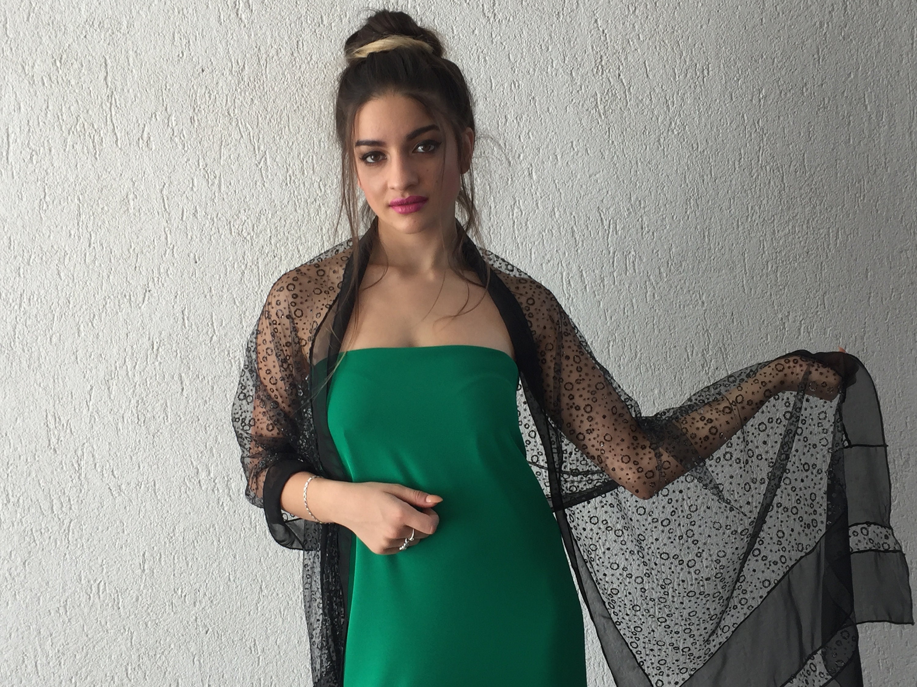 Evening black tulle shawl with sparkling dots, sheer sparkle wrap ...