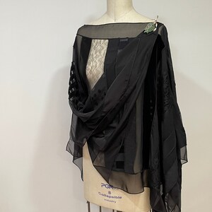 One of a Kind Poncho Black Poncho Patch Work Wrap Stole - Etsy