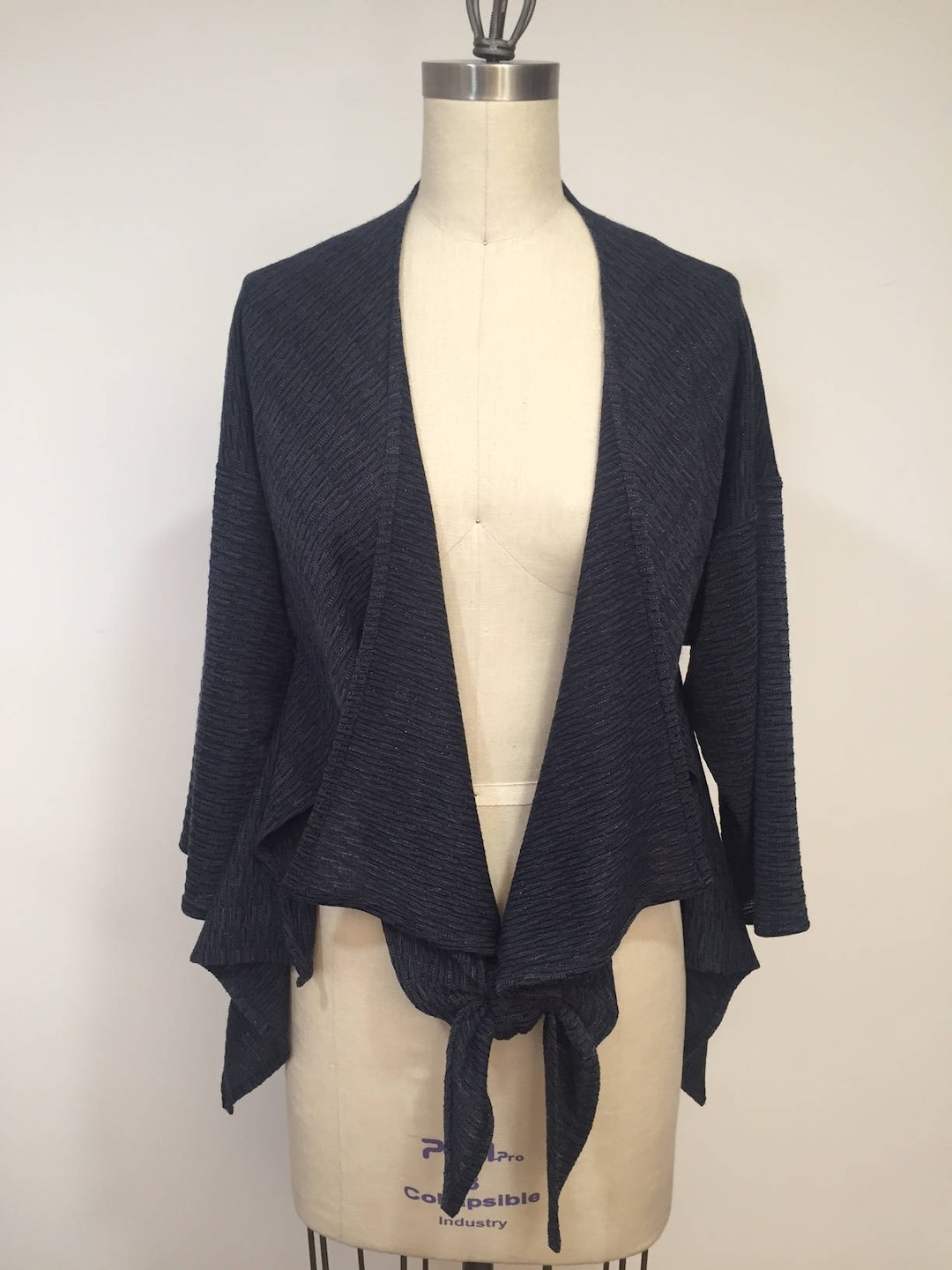 Navy Jacket, Navy Knit Fabric Jacket, Navy With Metalic Strip Jacket ...