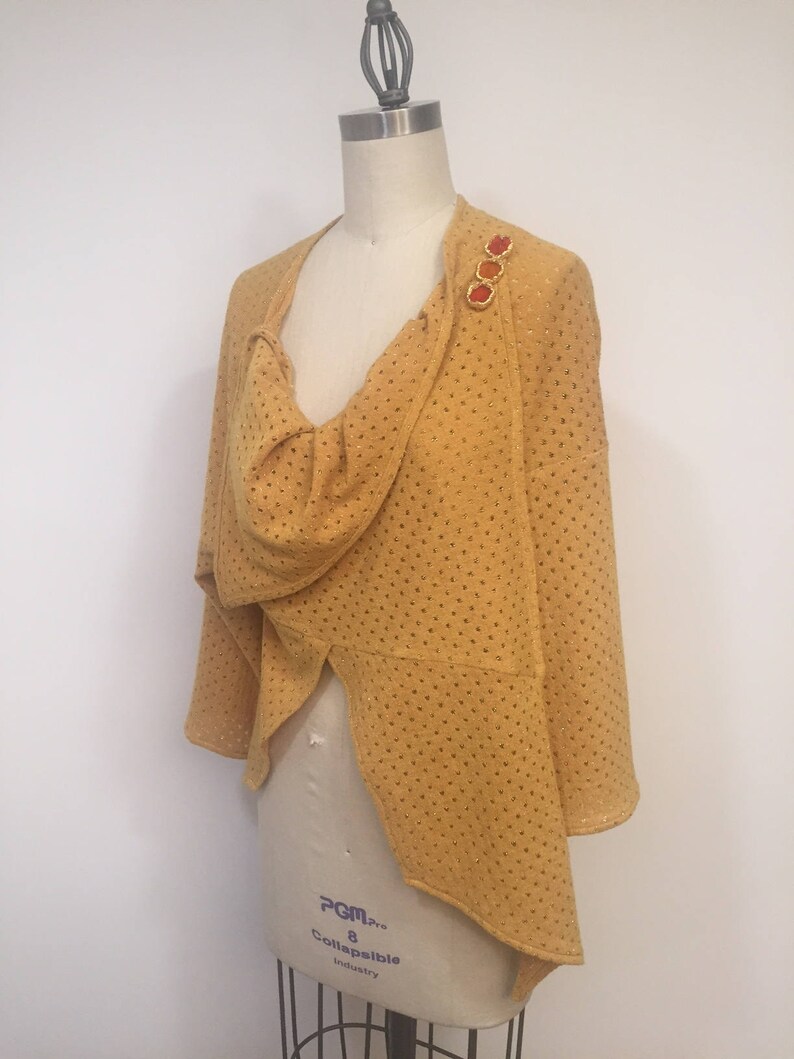 Yellow Jacket With Metalic Strip, Knit Fabric Jacket, Summer Jacket ...