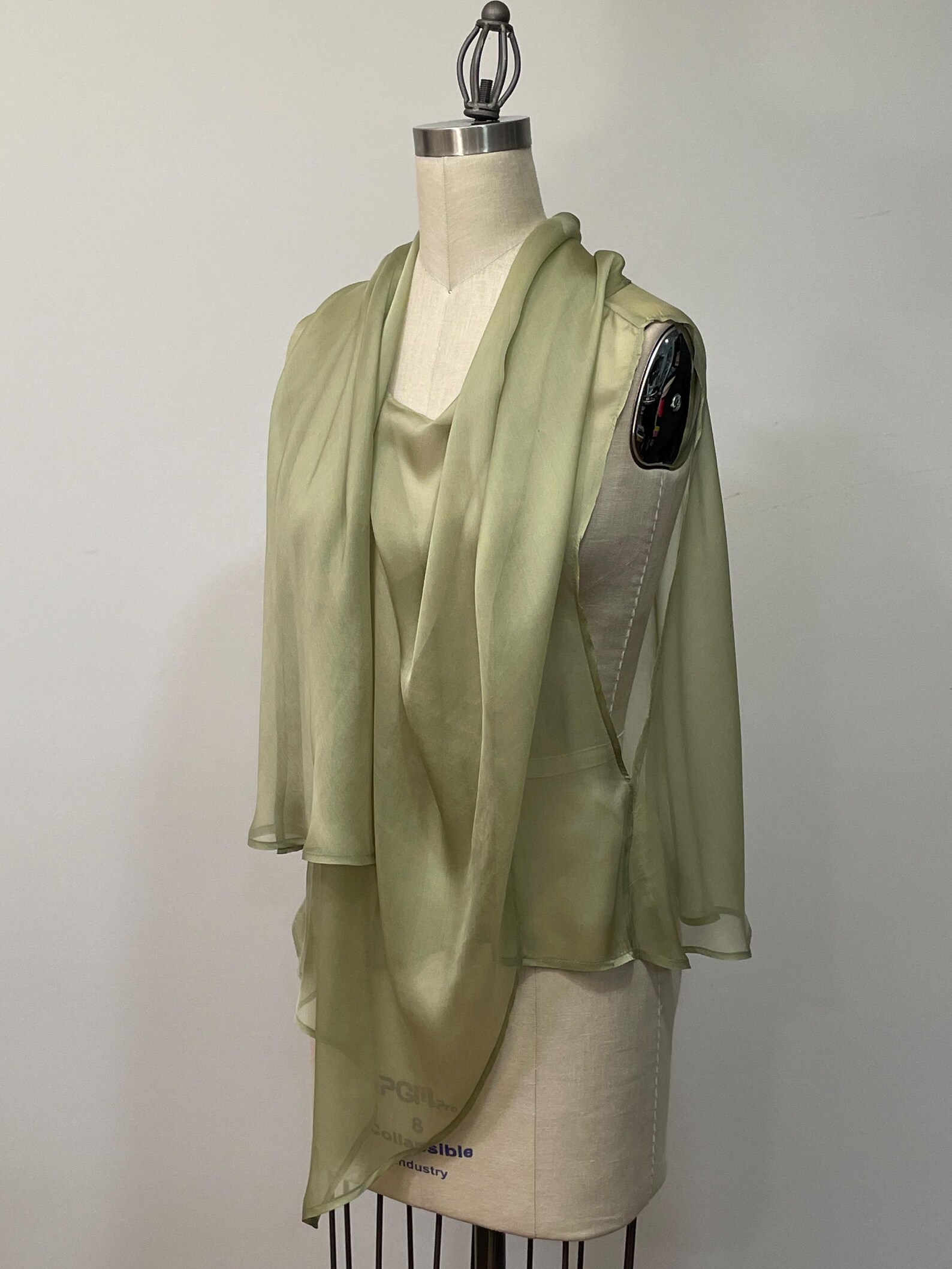 Olimpias Sophisticated Flowy Silk Chiffon Top, Silk Vest, Wrap, Shawl ...