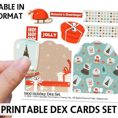 Digital Printable Dex Cards Printable Crafts Collage Sheet - Etsy