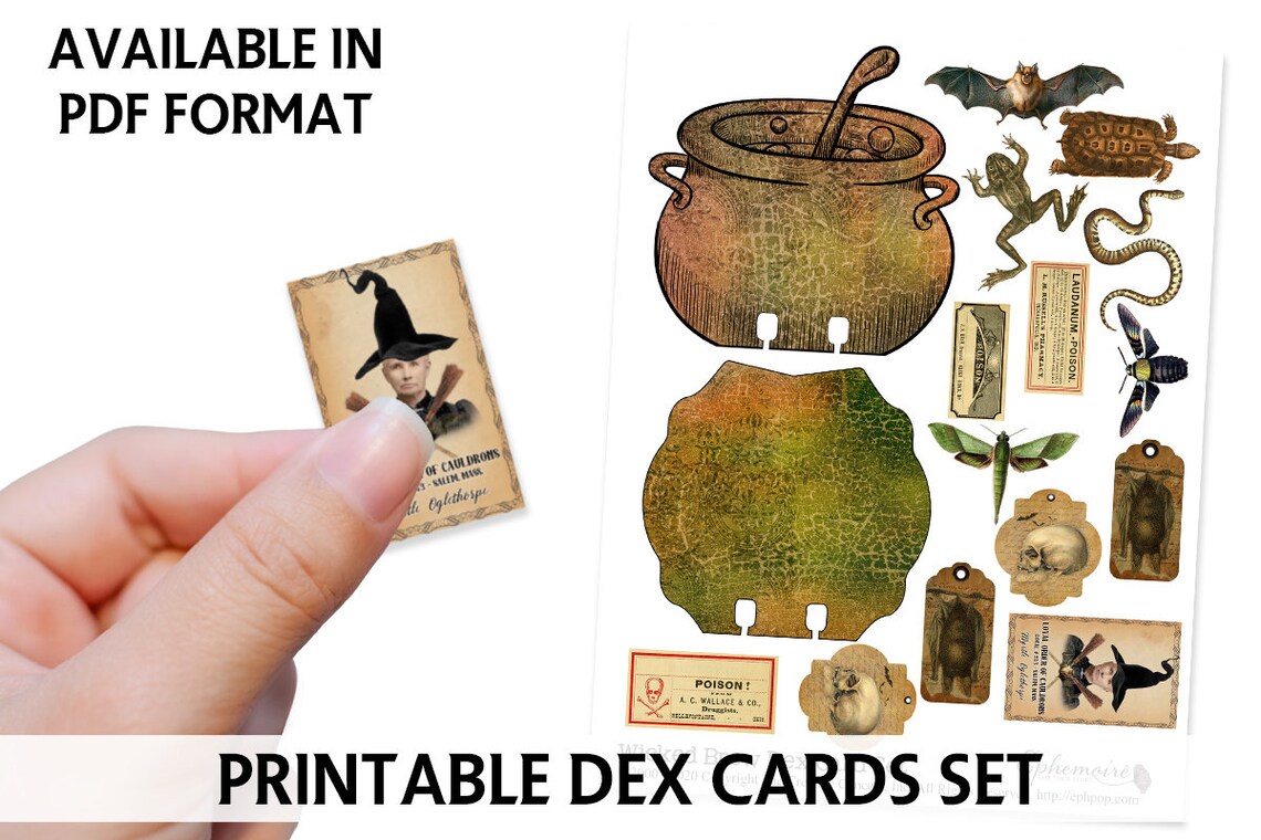 Digital Printable Dex Cards Printable Crafts Collage Sheet - Etsy