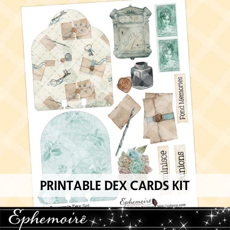 Digital Printable Dex Cards Printable Crafts Collage Sheet | Etsy