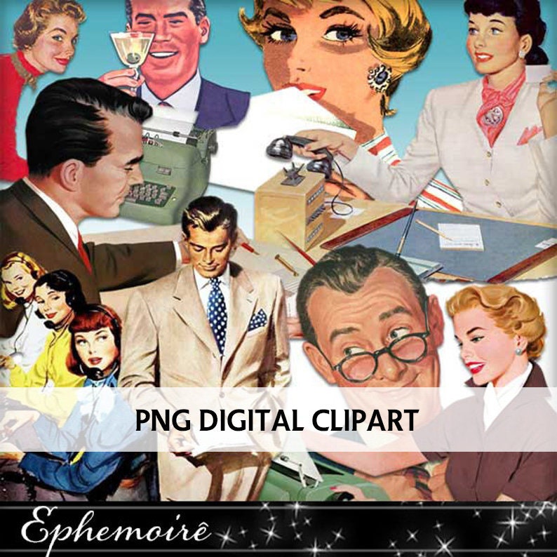 Retro Clipart Mid Century Advertising Digital Scrapbook | Etsy