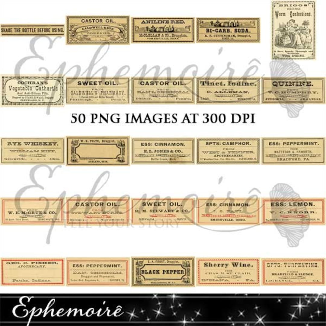 Creepy Vintage Apothecary Labels Halloween Pharmacy Poison Labels ...
