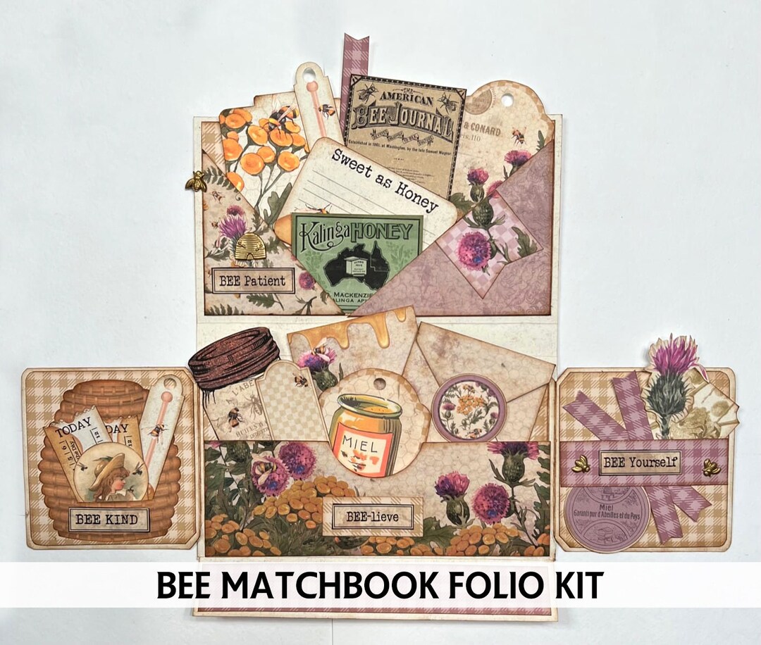 BEES Matchbook Style Folio - Digital Scrapbook - Printable Mini Book ...