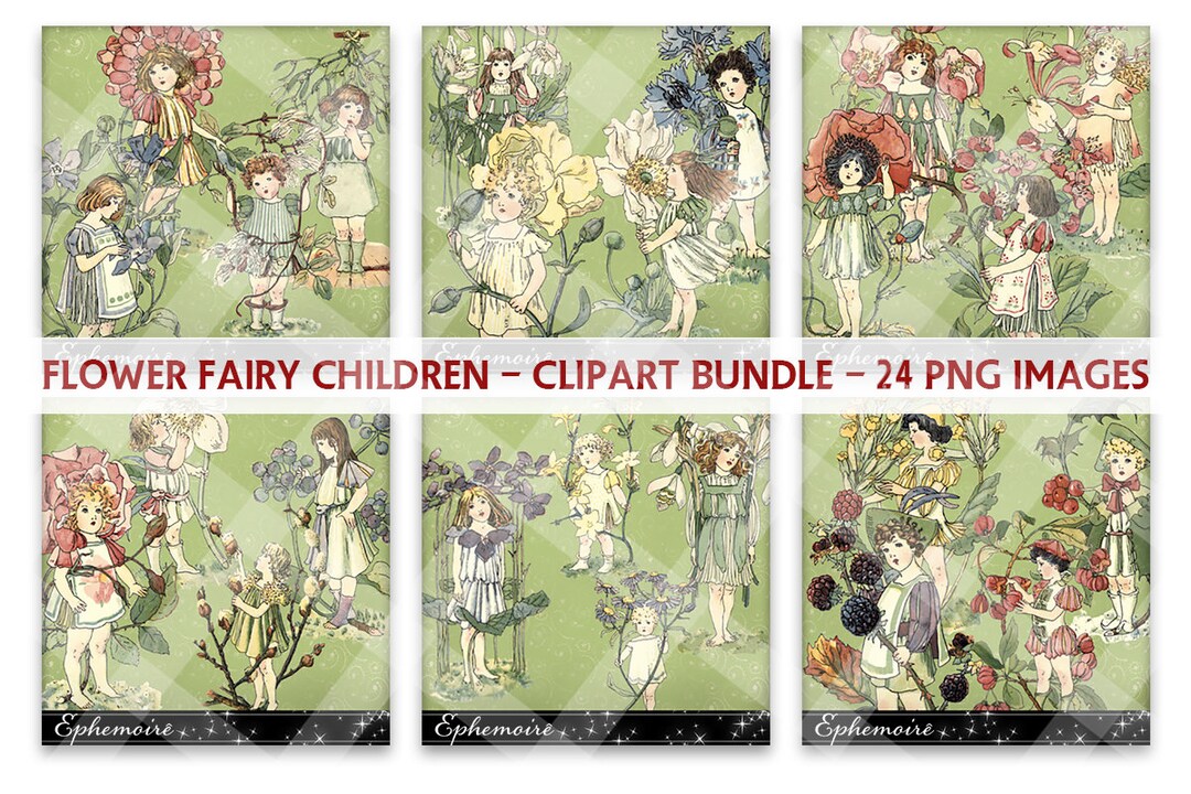Digital Clipart Images Fairy Flower Children Digital Scrapbooking ...