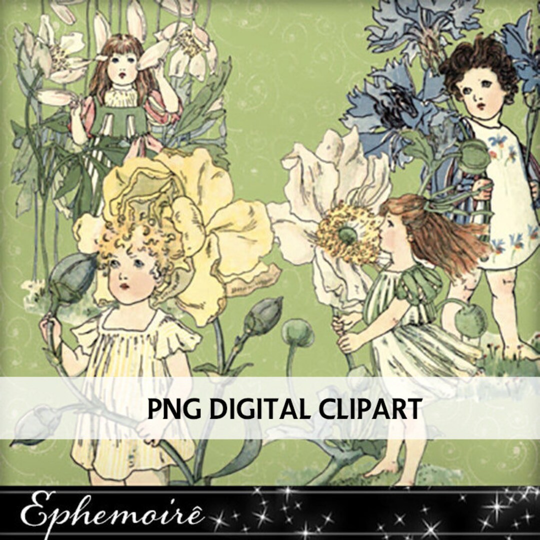 Digital Clipart Images Fairy Flower Children Digital Scrapbooking ...