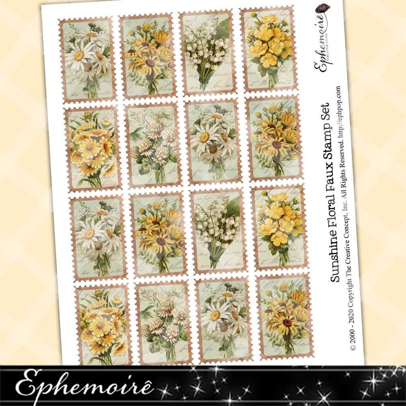 Junk Journal Printable Digital Printable Faux Stamps | Etsy