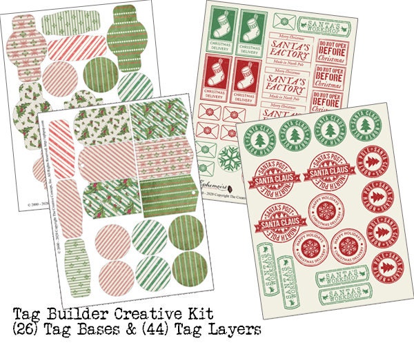 Printable TAG Craft Kit Printable Christmas Tags North | Etsy
