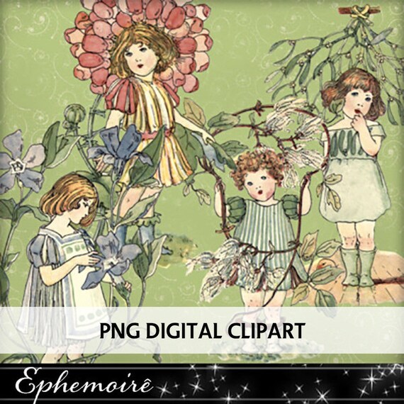 Digital Clipart Images Fairy Flower Children Digital | Etsy