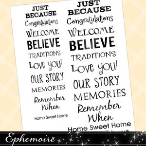Printable SENTIMENTS #2 - Digital Printable Card Sentiments - Craft ...