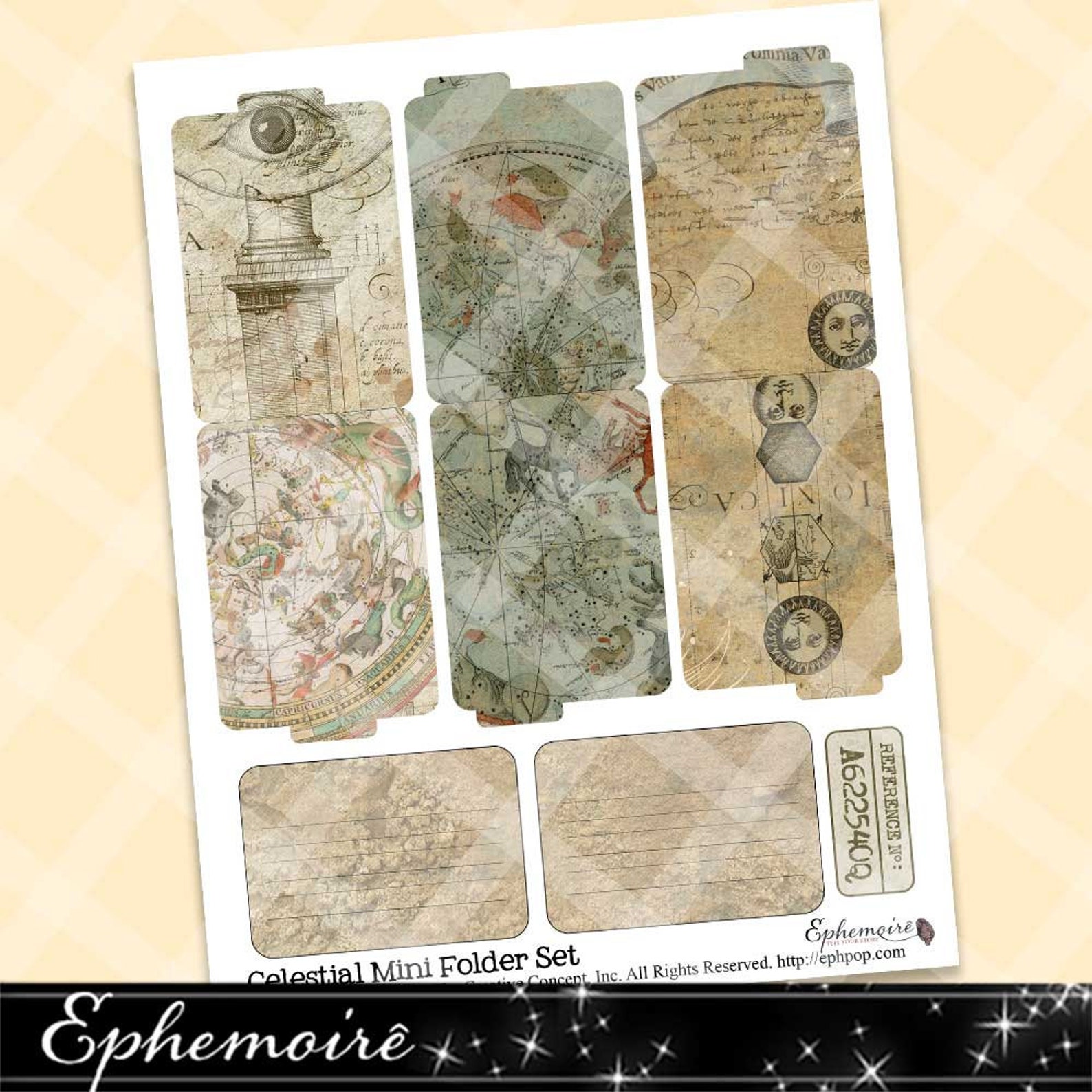 Junk Journal Printable CELESTIAL MINI FOLDERS Printable - Etsy