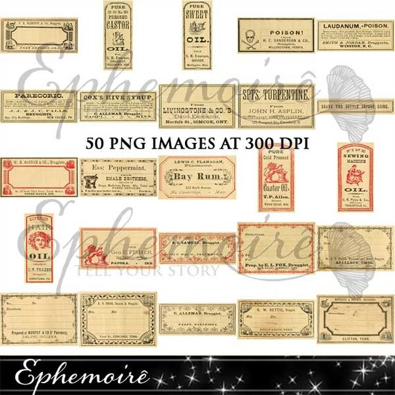 Creepy Vintage Apothecary Labels Halloween Pharmacy - Etsy