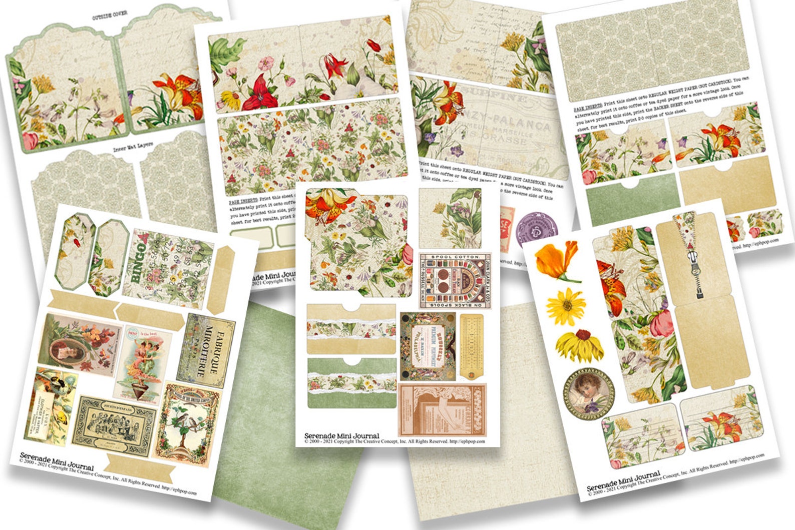 Junk Journal Printable Digital Printable Mini Journal Kit - Etsy