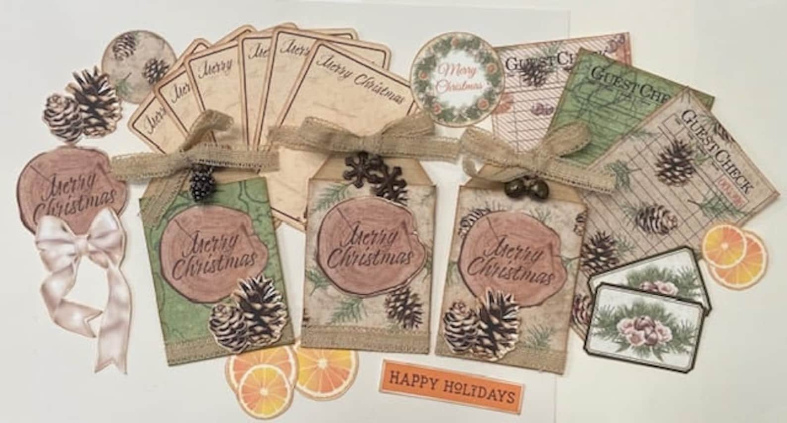 Printable TAG POCKET SET Woodland Christmas Tag Pockets - Etsy