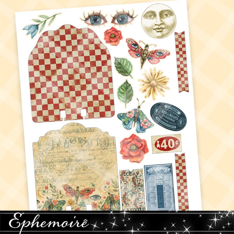 Printable DEX Cards With Ephemera Fairy Dex Card Dex Card - Etsy