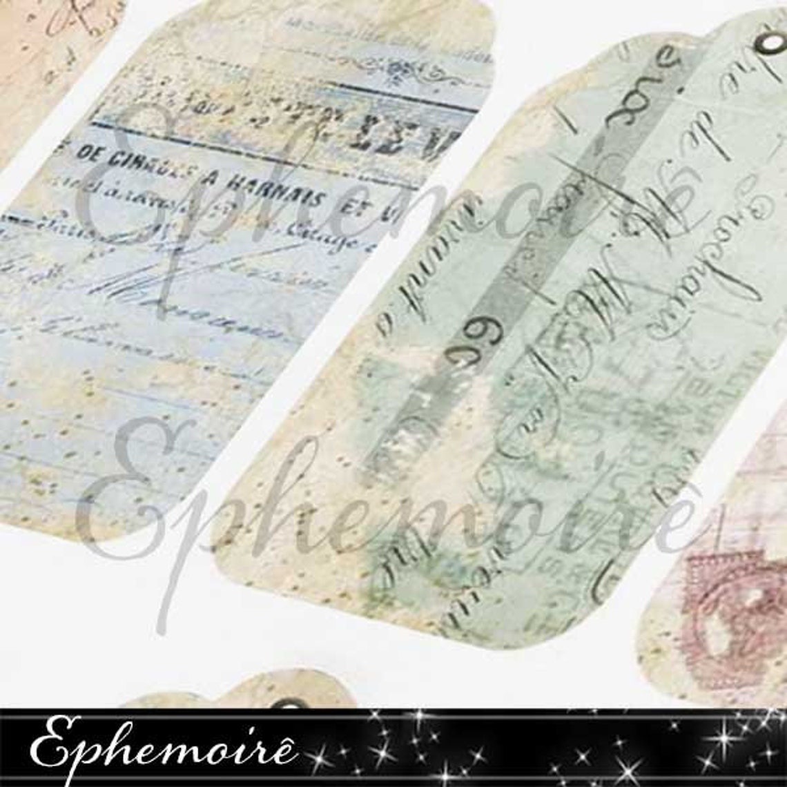 Shabby Chic French Ephemera Tags Vintage French Ephemera | Etsy