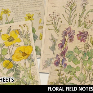 Digital Scrapbook Paper - Flower Printable Paper Set - Junk Journal ...