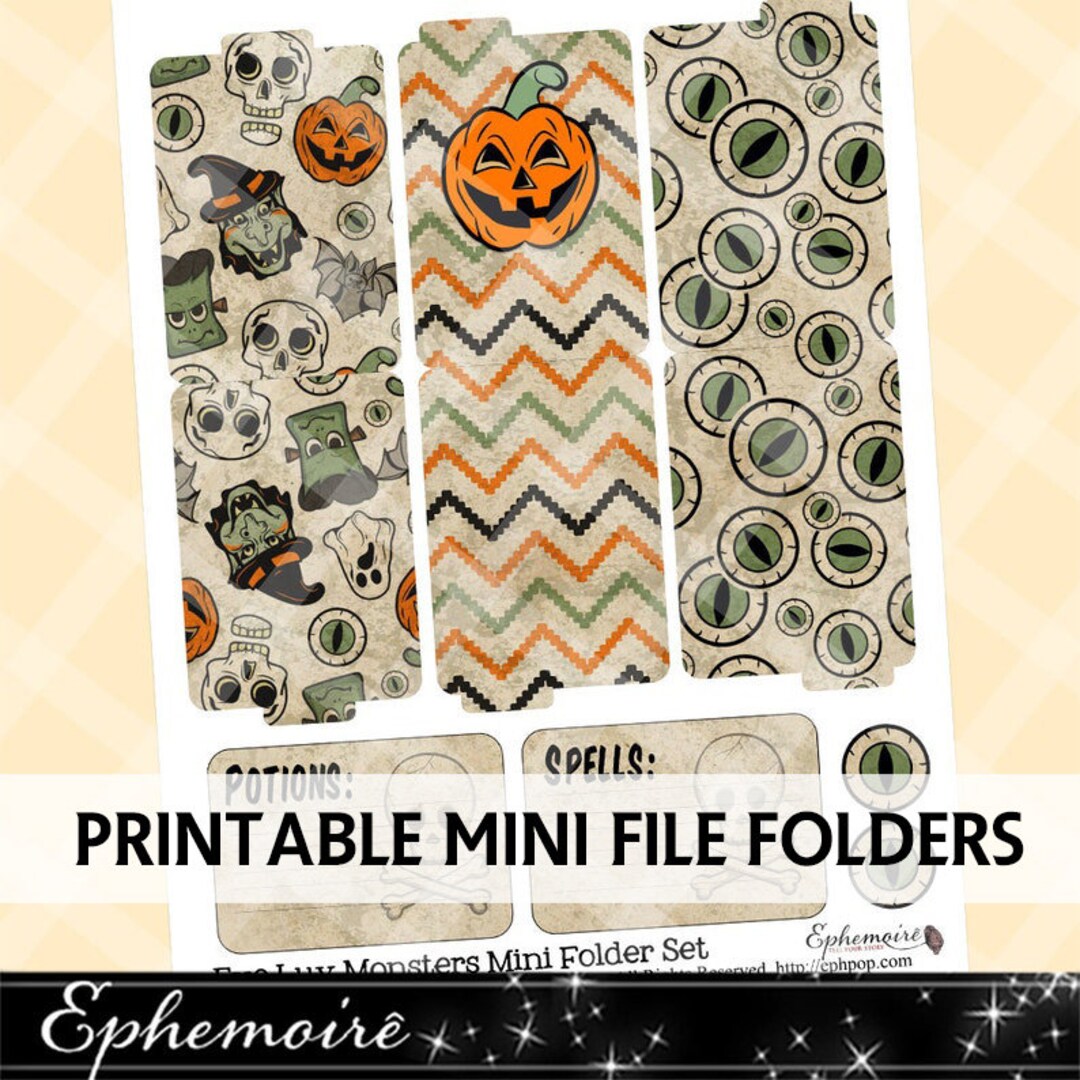 Junk Journal Printable HALLOWEEN FOLDERS Printable Mini Folders ...