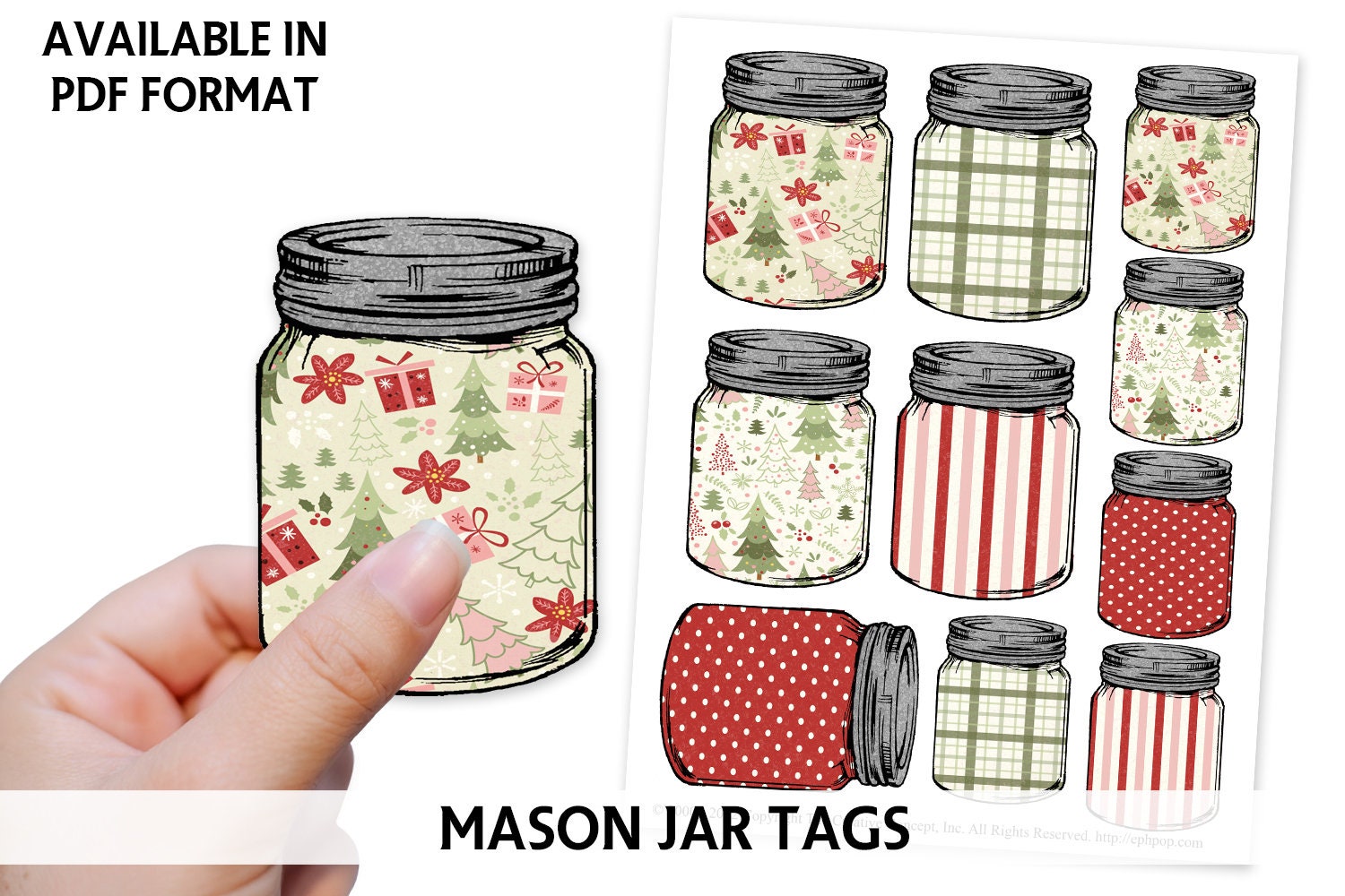 Junk Journal Printable Digital Printable Mason Jar Tags - Etsy