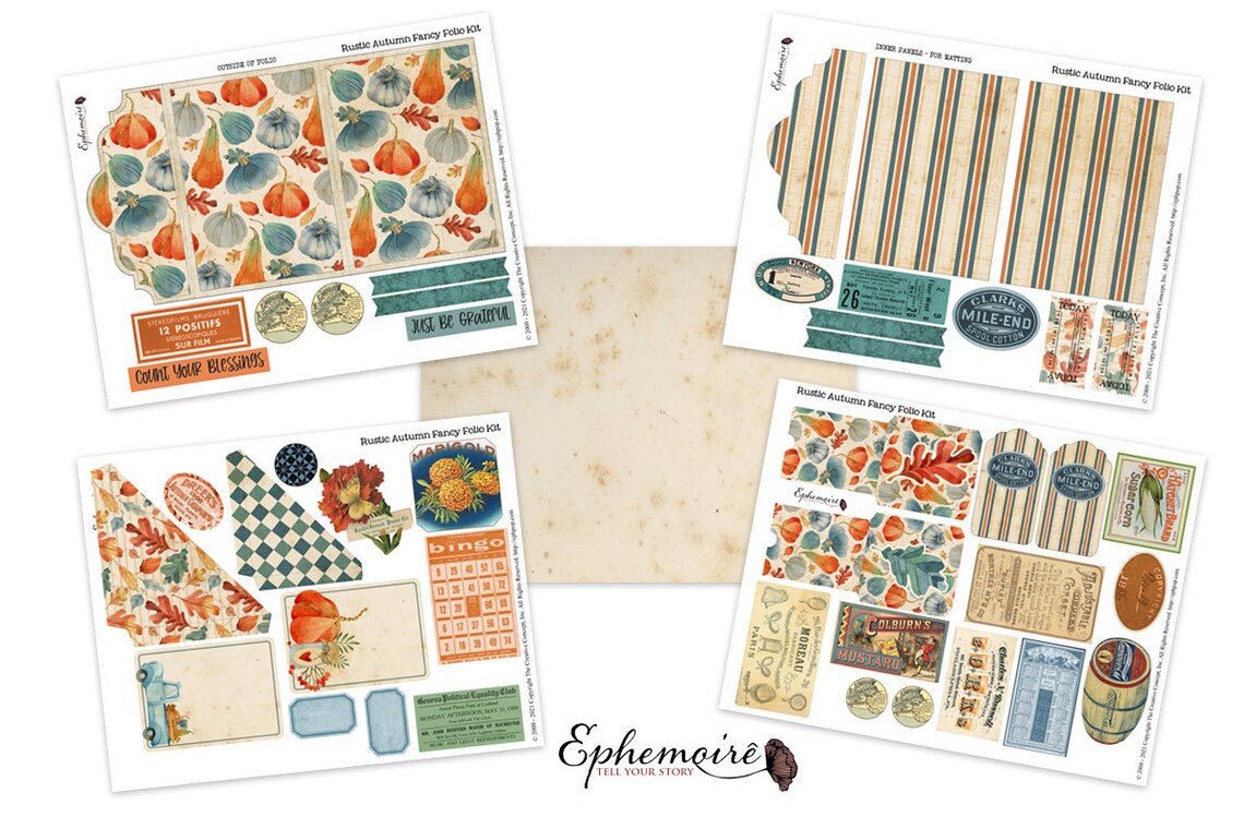 Junk Journal Printable Digital Printable FALL Folio Kit - Etsy