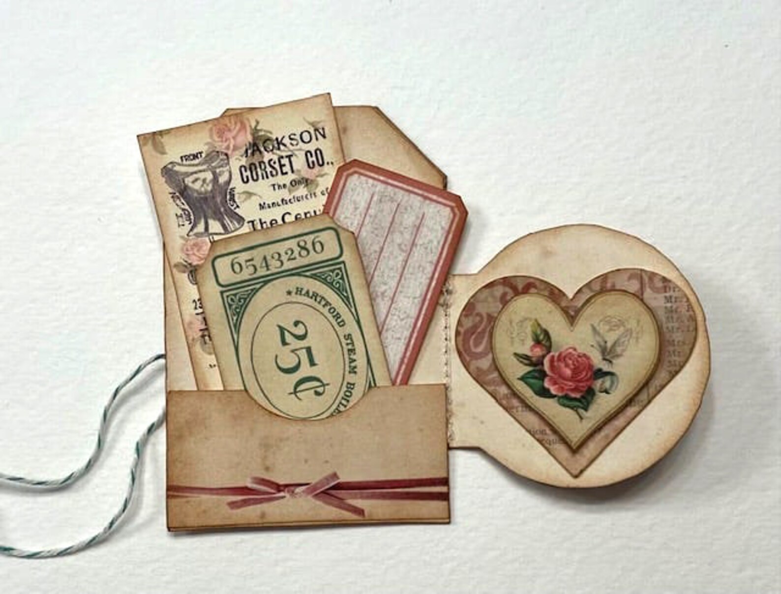 Printable TAG BOOKLET Shabby Chic Tag Booklet Junk Journal | Etsy