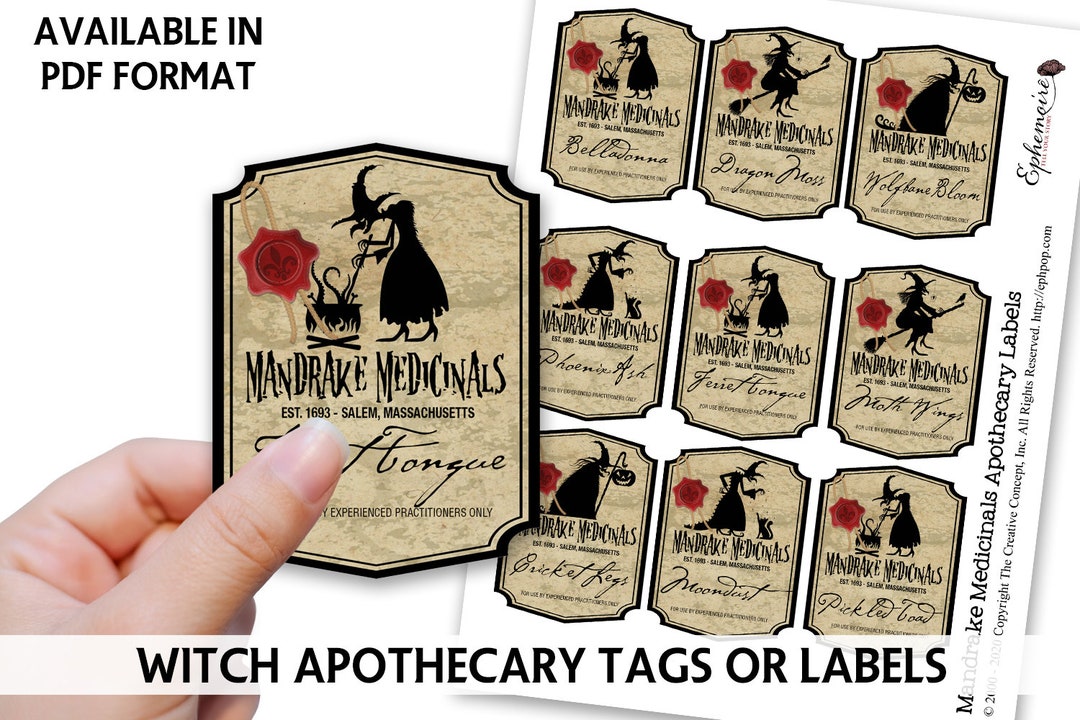 Creepy Halloween Apothecary Label - Witch Apothecary Fussy Cut Ephemera ...