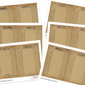 Vintage Almanac Journal Inserts 1880s Vintage Calendar Pages 5x7 ...