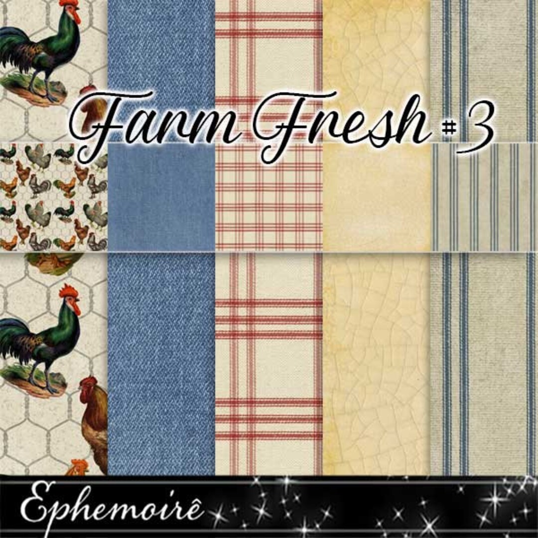 Digital Printable Papers - Farm - Chickens - Digital Scrapbooking ...