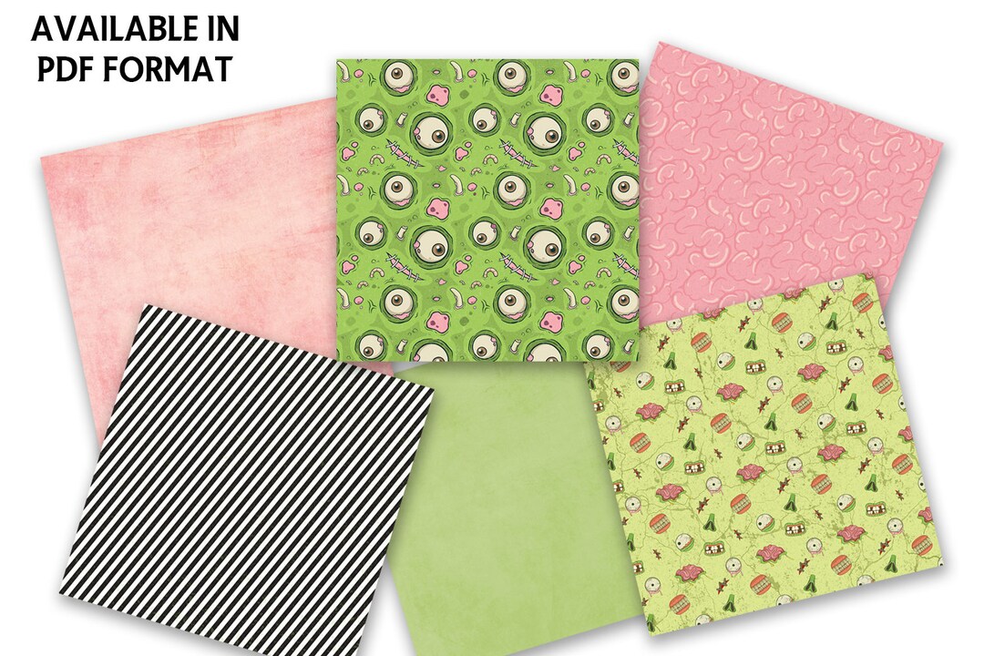 Digital Printable Halloween Papers ZOMBIES Kid Friendly Halloween ...