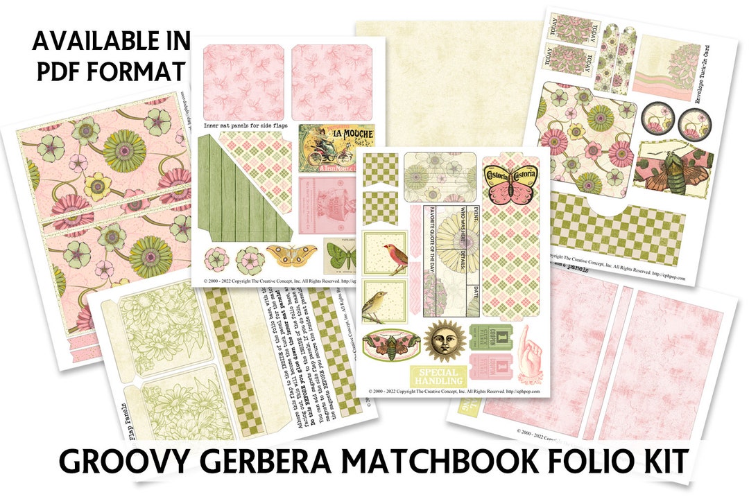 Junk Journal Printable - Daisy Matchbook Folio - Digital Scrapbook ...