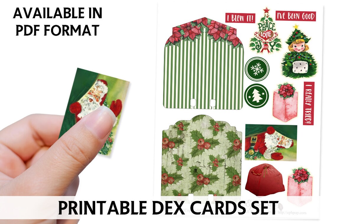 Digital Printable Dex Cards Printable Crafts Collage Sheet - Etsy